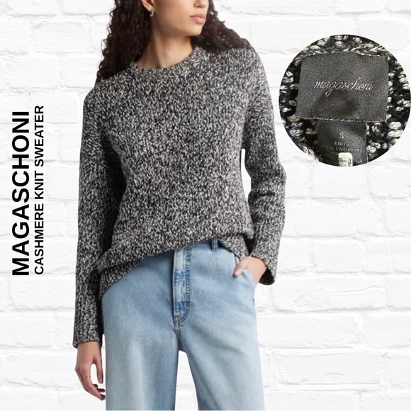 Magaschoni | Sweaters | Magaschoni Cashmere Sweater Sm Women Blkwht ...
